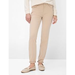 5-Pocket-Hose Brax "Style SHAKIRA", Damen, Gr. 40L (80), Langgrößen, beige, 71% Baumwolle, 20% Lyocell, 9% Elasthan, Hosen