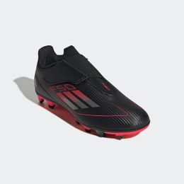 Fußballschuh adidas Performance "F50 CLUB HOOK-AND-LOOP KIDS FG/MG", Gr. 38,5, core schwarz, iron metallic, lucid rot, Synthetik, sportlich, Schuhe