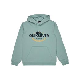 Hoodie Quiksilver "Typed Out", Kinder, Gr. 10, blau (aquifer), [Hauptstoff] 55% Baumwolle, 45% Polyester, Sweatshirts