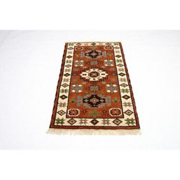 morgenland Wollteppich »Kazak Teppich handgeknüpft braun«, rechteckig, 8 mm Höhe braun