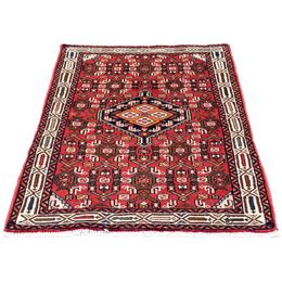 morgenland Wollteppich »Hosseinabad Medaillon Rosso 125 x 80 cm«, rechteckig, 10 mm Höhe, Handgeknüpft rot