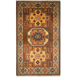 morgenland Wollteppich »Kazak Teppich handgeknüpft braun«, rechteckig, 8 mm Höhe braun