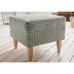 Home Affaire Hocker »Asino«, mit Hahnentritt-Bezug grün olive