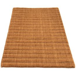 morgenland Wollteppich »Gabbeh - Loribaft Softy - 142 x 75 cm - braun«, rechteckig, 12 mm Höhe, Wohnzimmer, Einzelstück braun