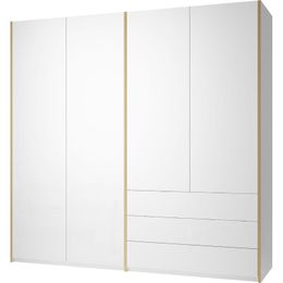 Müllermöbel MÜLLER SMALL LIVING Drehtürenschrank »Modular Plus Variante 8«, Inklusive 3 geräumigen Schubladen weiß weiß/birke