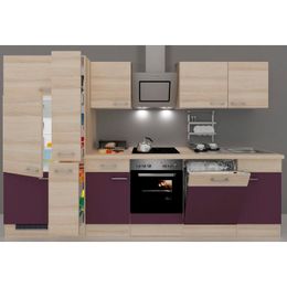Flex-Well Unterschrank &raquo;Portland&laquo; (B x H x T) 80 x 86 x 60 cm, f&uuml;r viel Stauraum Aubergine / Akazie Akazie