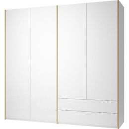 Müllermöbel MÜLLER SMALL LIVING Drehtürenschrank »Modular Plus Variante 8«, Inklusive 2 geräumigen Schubladen weiß weiß/birke
