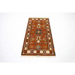 morgenland Wollteppich »Kazak Teppich handgeknüpft braun«, rechteckig, 8 mm Höhe braun