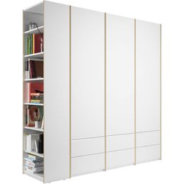 Müllermöbel MÜLLER SMALL LIVING Drehtürenschrank »Modular Plus Variante 6«, inklusive 6 geräumigen Schubladen weiß weiß/birke