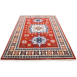 morgenland Wollteppich »Kazak Teppich handgeknüpft rot«, rechteckig, 18 mm Höhe rot
