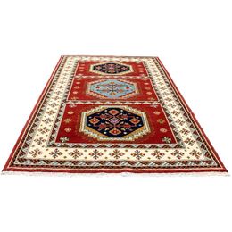 morgenland Wollteppich »Kazak Teppich handgeknüpft rot«, rechteckig, 18 mm Höhe rot