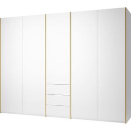 Müllermöbel MÜLLER SMALL LIVING Drehtürenschrank »Modular Plus Variante 9«, inklusive drei kleinen Schubladen im Mittelelement weiß weiß/birke