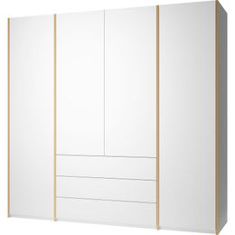 Müllermöbel MÜLLER SMALL LIVING Drehtürenschrank »Modular Plus Variante 5«, inklusive 3 Schubladen im mittleren Bereich weiß weiß/birke
