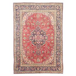 morgenland Wollteppich »Täbriz Medaillon Rosso 297 x 204 cm«, rechteckig, 10 mm Höhe, Unikat mit Zertifikat rot