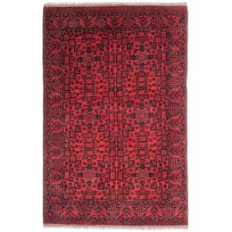 morgenland Wollteppich »Khal Mohammadi Durchgemustert Rosso 187 x 122 cm«, rechteckig, 7 mm Höhe, Handgeknüpft rot