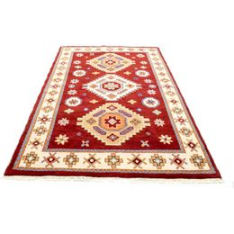 morgenland Wollteppich »Kazak Teppich handgeknüpft rot«, rechteckig, 18 mm Höhe rot