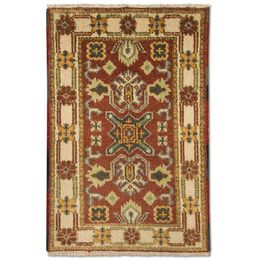 morgenland Wollteppich »Kazak Teppich handgeknüpft braun«, rechteckig, 8 mm Höhe braun