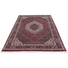 morgenland Wollteppich »Bidjar Medaillon 204 x 132 cm«, rechteckig, 15 mm Höhe, Unikat mit Zertifikat rot