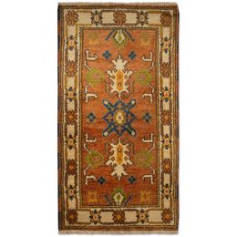 morgenland Wollteppich »Kazak Teppich handgeknüpft braun«, rechteckig, 8 mm Höhe braun