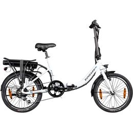 Zündapp E-Bike ZÜNDAPP "Z110" Gr. 33, weiß, E-Bikes, 33cm, 20 Zoll (50,80cm), Pedelec, Elektrofahrrad für Damen u. Herren