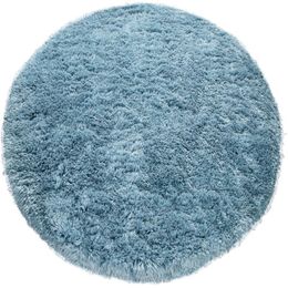 Paco Home Hochflor-Teppich »Akumal 930« rund 60 mm Höhe Shaggy, besonders weich durch Softgarn, Uni-Farben türkis Obermaterial: 100% Polyester Ø...