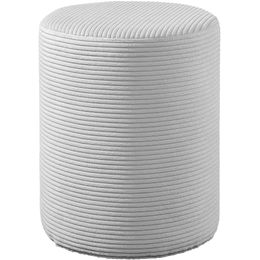 Polsterhocker Maintal "Wiesenbach", grau, Cord, Hocker, Polsterhocker, in Cord Bezug