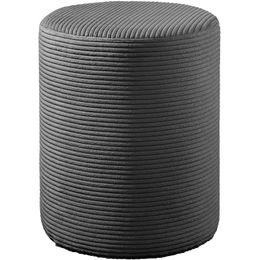 Polsterhocker Maintal "Wiesenbach", grau (anthrazit), Cord, Hocker, Polsterhocker, in Cord Bezug