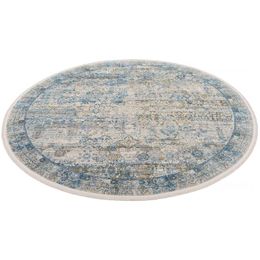 OCI DIE TEPPICHMARKE Teppich &raquo;BESTSELLER TADI&laquo; rund 8 mm H&ouml;he Wohnzimmer grau/blau Obermaterial: 70% Viskose, 30% Polyacryl &Oslash; 200 cm 1 Stk.