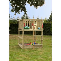 Spielturm Plus "Play", beige (druckimprägniert), Spieltürme, KinderB:135cm H:190cm, Kunststoff, Holz, B:135cm H:190cm