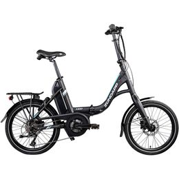 Zündapp E-Bike ZÜNDAPP "X100" Gr. 45, schwarz (schwarz, türkis), E-Bikes, 45cm, 20 Zoll (50,80cm), Pedelec, Elektrofahrrad für Damen u. Herren