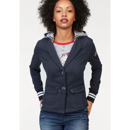 Kangaroos Damen Kangaroos Sweatblazer mit vielen Details und abnehmbarer Kapuze blau 34