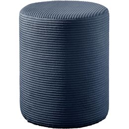 Polsterhocker Maintal "Wiesenbach", blau (dunkelblau), Cord, Hocker, Polsterhocker, in Cord Bezug