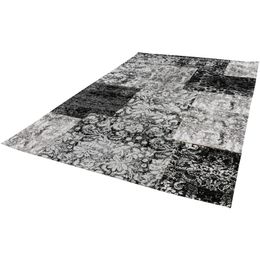 LUXOR living Teppich »Antique 100« rechteckig 10 mm Höhe Patchwork Design, besonders weich durch Microfaser, Wohnzimmer schwarz/weiß Obermaterial:...