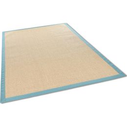 Theko Sisalteppich »Sisalo« rechteckig 8 mm Höhe Obermaterial: 100% Sisal, ideal im Wohnzimmer & Schlafzimmer natur/türkis Obermaterial: 100% Sisal...