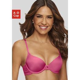 Schalen-BH s.Oliver "Pauline", Damen, Gr. 75, Cup C, orange (koralle), Spitze, Obermaterial: 62% Polyamid, 23% Polyester, 15% Elasthan, BHs, mit Bügel und hübschem Spitzenrücken, Dessous