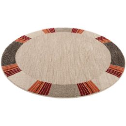 OCI DIE TEPPICHMARKE Teppich &raquo;CASTLE FLORA&laquo; rund 20 mm H&ouml;he Wohnzimmer braun/beige/dunkel Obermaterial: 100% Polypropylen &Oslash; 160 cm 1 Stk.