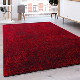 Paco Home Teppich »Melbourne 690« rechteckig 4 mm Höhe Flachgewebe, modernes Design, ideal im Wohnzimmer & Schlafzimmer rot Obermaterial: 100%...