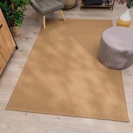 Paco Home Teppich &raquo;Aalborg 534&laquo; rechteckig 4 mm H&ouml;he Flachgewebe, handgewebt, reine Naturfaser, Boho beige Jute