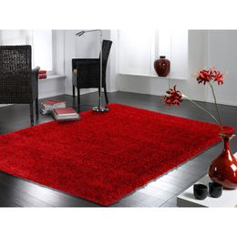 OCI DIE TEPPICHMARKE Hochflor-Teppich &raquo;Space Shaggy New&laquo; rechteckig 50 mm H&ouml;he Wohnzimmer rot Obermaterial: 75% Polypropylen, 25% Polyester B : 200...