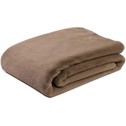 G&ouml;zze G&Ouml;ZZE Wohndecke &raquo;Merino Wendewohndecke&laquo; kuschelig weich taupe Obermaterial: 100% Polyester B/L: 150 cm x 200 cm
