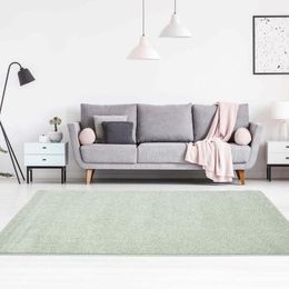 Carpet City Teppich »Moda Soft 2081« rechteckig 11 mm Höhe Kurzflor, Uni-Farben, Weicher Flor grün Obermaterial: 100% Polypropylen B : 120 cm 1 Stk.
