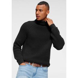 Bruno Banani Rollkragenpullover mit Markenbadge schwarz 3XL (64/66) 3XL (64/66) Hoher Stehkragen, krempelbar