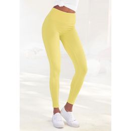 Lascana Leggings mit breitem Bündchen gelb 32/34 - N-Gr N-Gr 32/34 Bequeme sportive Leggings