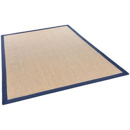 Theko Sisalteppich &raquo;Sisalo&laquo; rechteckig 8 mm H&ouml;he Obermaterial: 100% Sisal, ideal im Wohnzimmer & Schlafzimmer natur/dunkelblau Obermaterial: 100%...