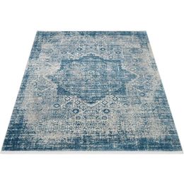 OCI DIE TEPPICHMARKE Teppich &raquo;COLOUR MEDI&laquo; rechteckig 8 mm H&ouml;he blau Obermaterial: 70% Viskose, 30% Polyacryl B : 160 cm 1 Stk.