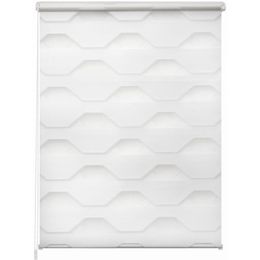 K-home Doppelrollo &raquo;Doppelrollo Trapez&laquo; Lichtschutz ohne Bohren freih&auml;ngend wei&szlig; + wei&szlig; Obermaterial: 100% Polyester 150 cm
