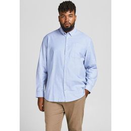 Jack & Jones PlusSize JACK & JONES PLUSSIZE Langarmhemd »OXFORD SHIRT« Cashmere Blue 4XL (64/66) - N-Gr N-Gr 4XL (64/66) Mit Button down Kragen