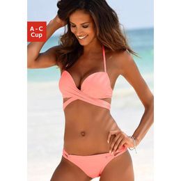 s.Oliver Push-Up-Bikini mit zusätzlichen Bindebändern peach 32 - Cup A Cup A 32 In Unifarben