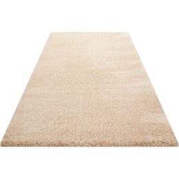 Wecon home Basics Hochflor-Teppich &raquo;Smilla&laquo; rechteckig 50 mm H&ouml;he Wohnzimmer beige Kunstfaser