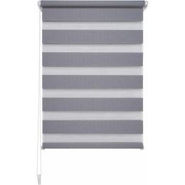 Liedeco Doppelrollo &raquo;Klemmfix-Duo-Rollo&laquo; Lichtschutz ohne Bohren 1 St&uuml;ck grau Obermaterial: 100% Polyester 160 cm